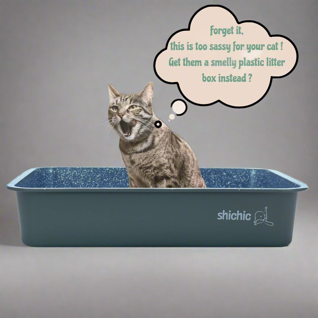 Durable Nonstick steel cat litter box | Marbeloo by Shichic