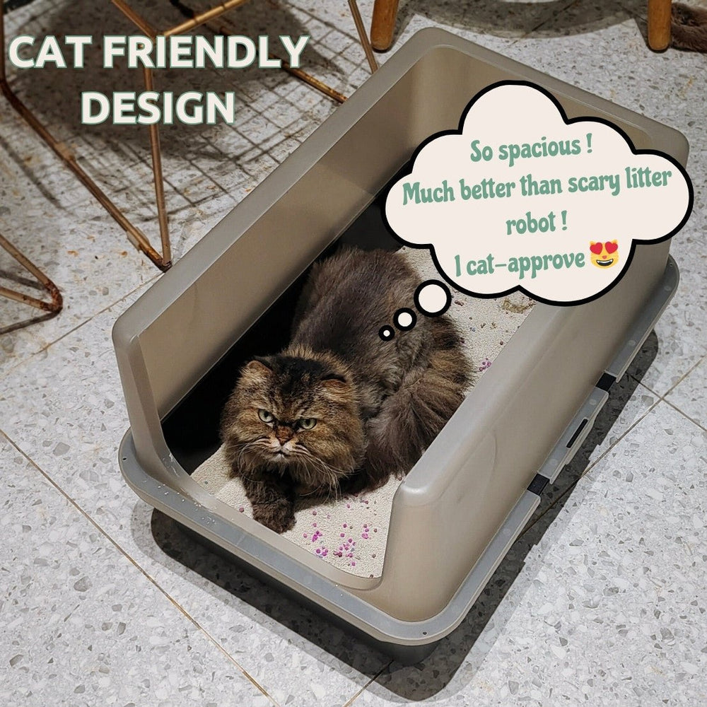 Durable Nonstick steel cat litter box | Marbeloo by Shichic