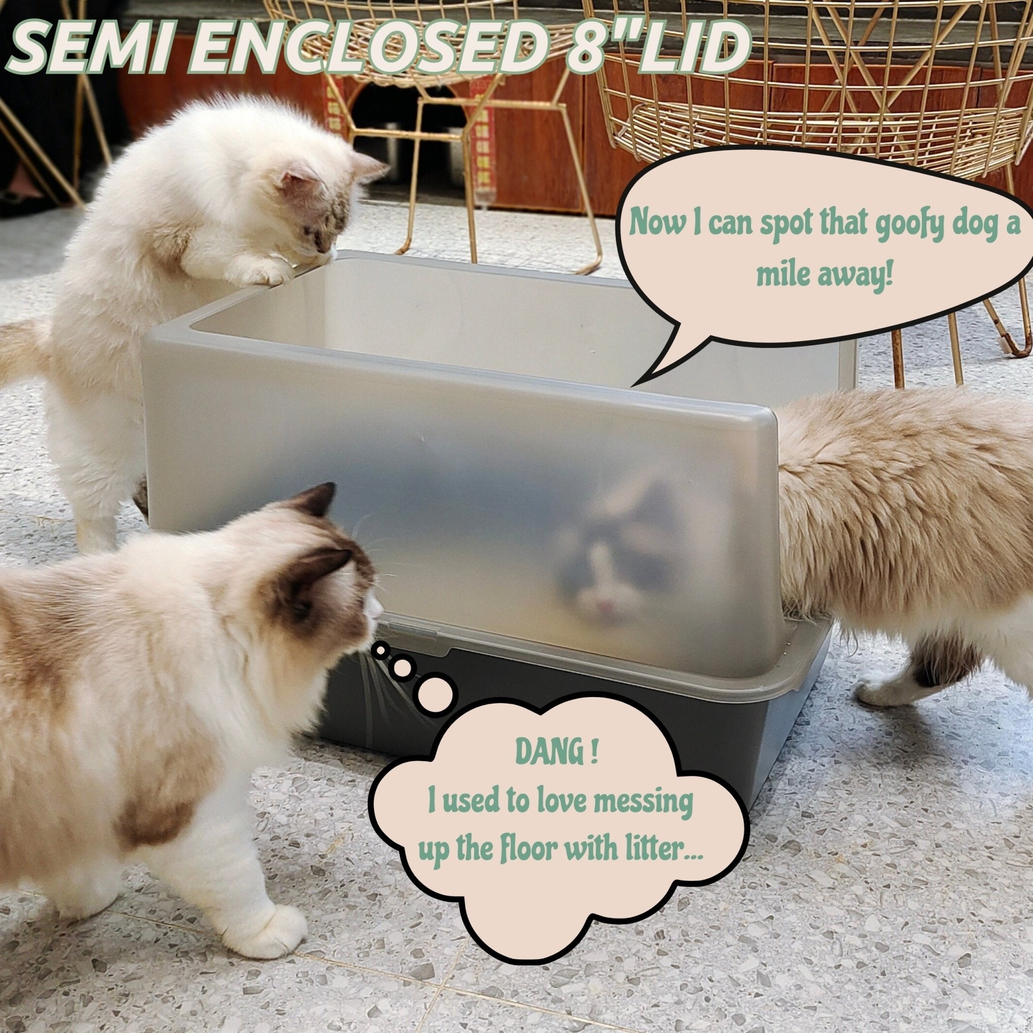 Durable Nonstick steel cat litter box | Marbeloo by Shichic