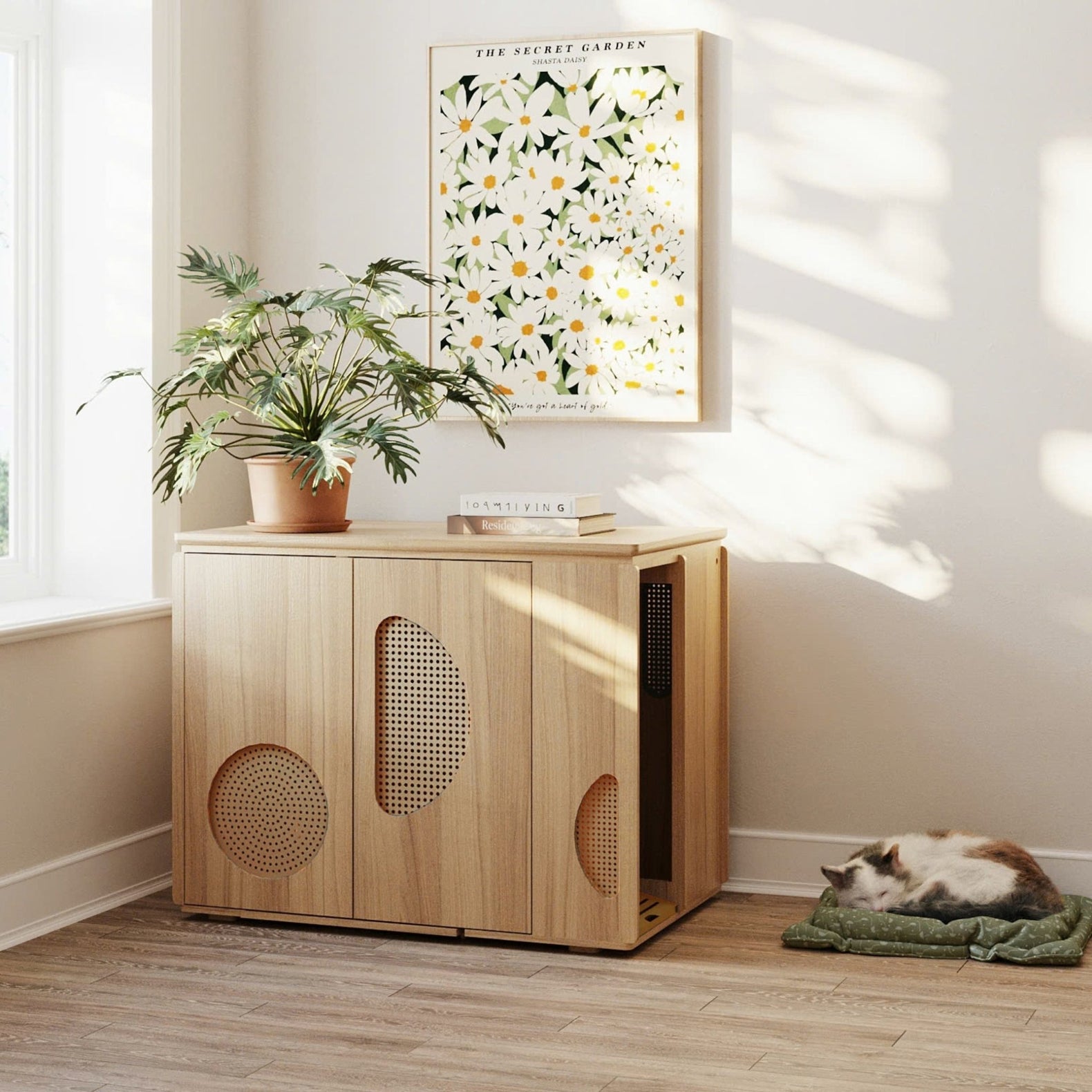 Poop Palace - Cat Litter Robot Enclosure - Modern cat furniture – Shichic